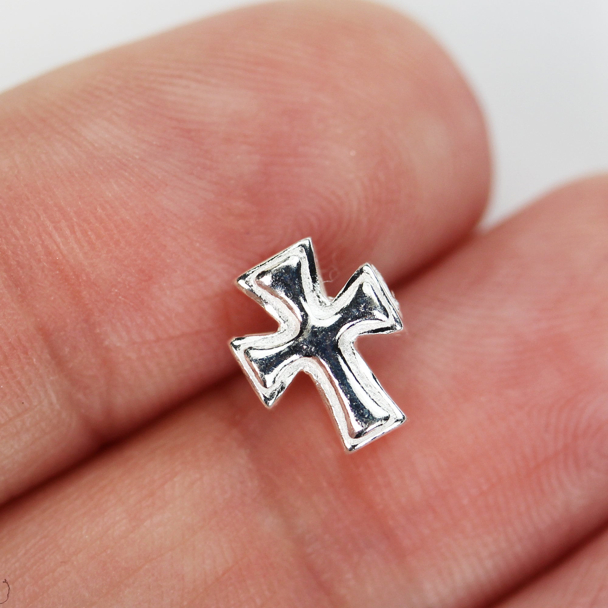 2pcs 9.5*7.5mm 925 Sterling Silver Jewellery findings Center Hole Bead ...