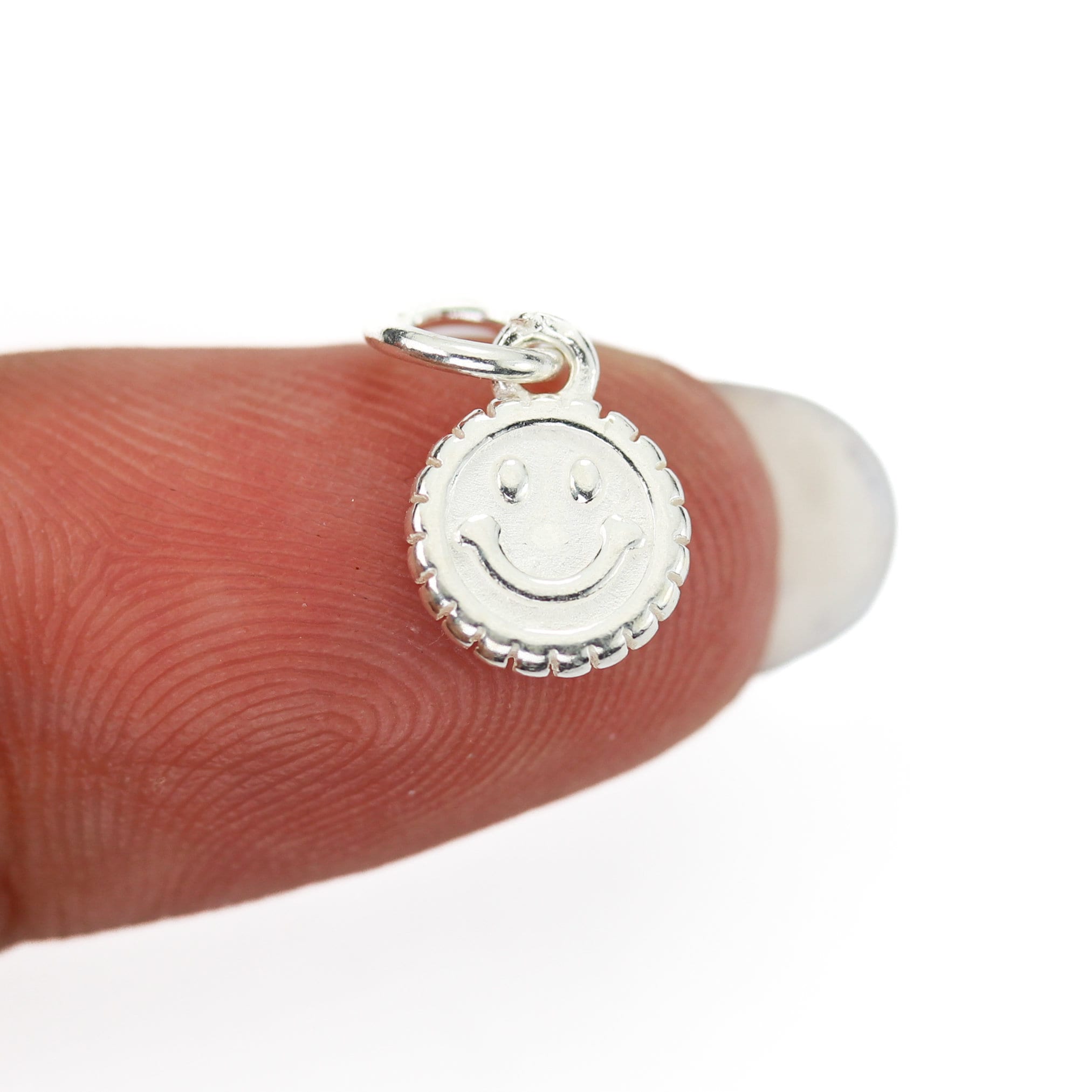 Charms 2pcs 925 sterling silver jewellery findings smiley face emoji c ...
