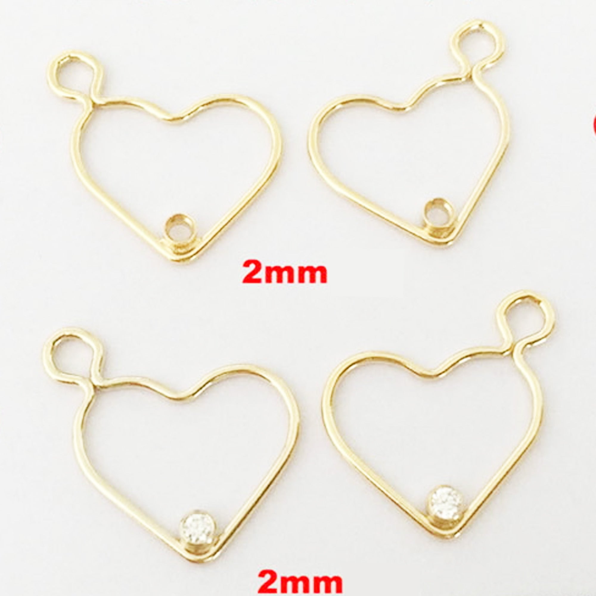 14K Gold-Filled Heart-Shaped Closed Loop with 2mm Zirconia Setting ...