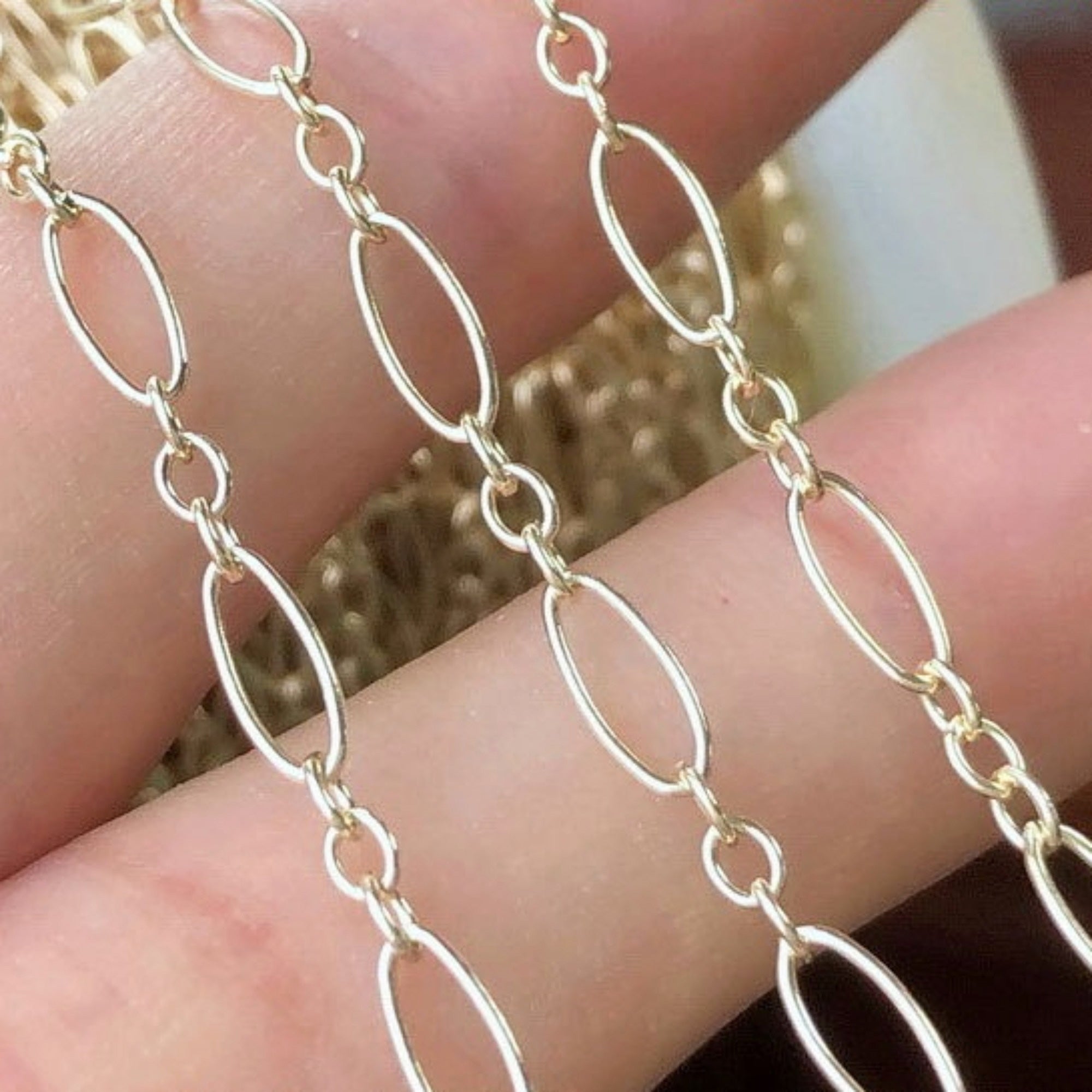 14K Gold Filled Chain, Tarnish Resistant Everyday Chain, 3.2MM Oval ...