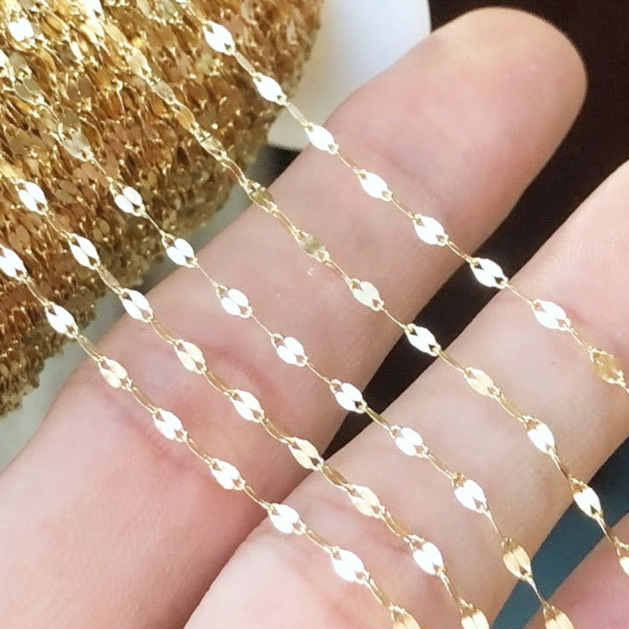 14K Gold Filled Chain, Tarnish Resistant Everyday Chain, 1.6MM Chain ...