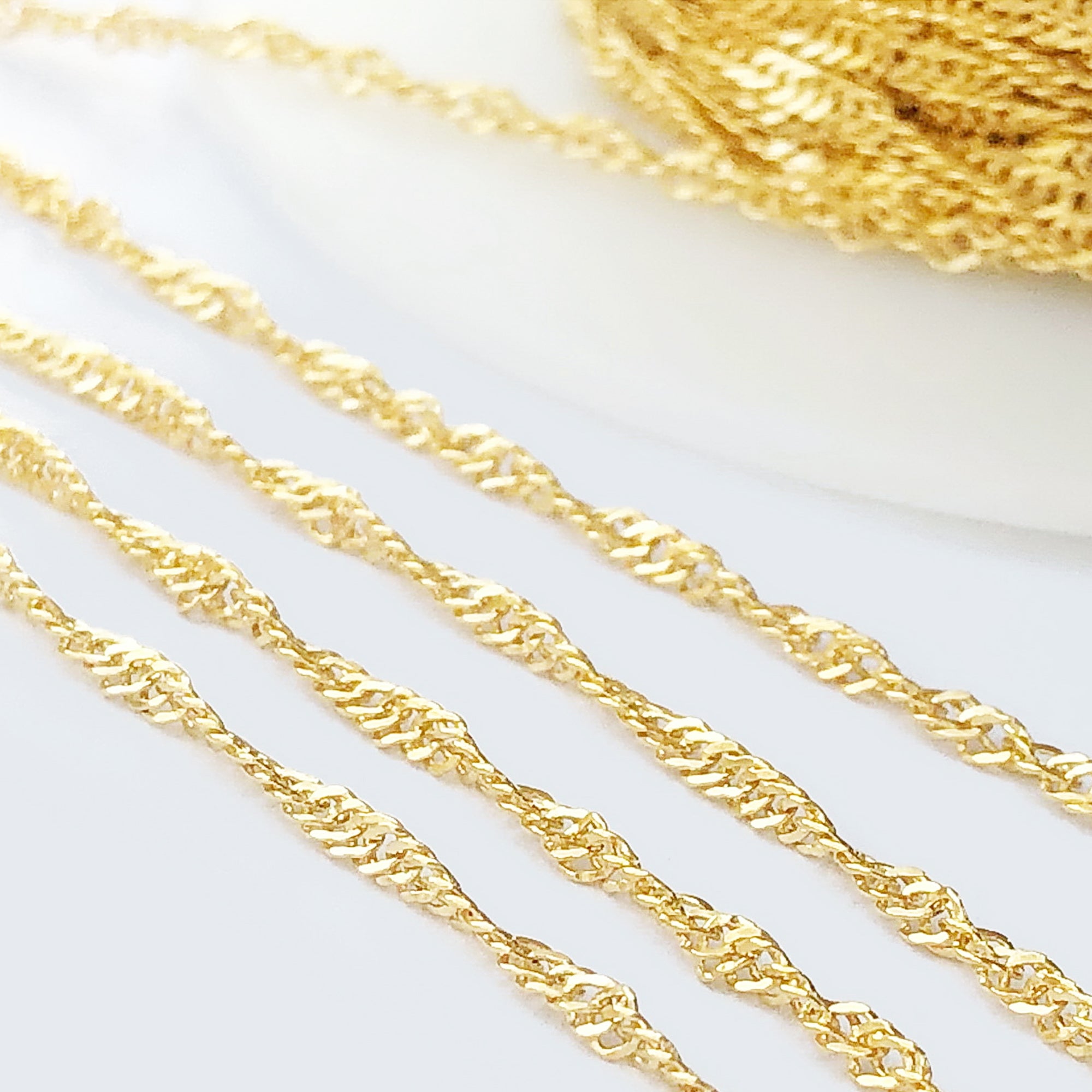 14K Gold Filled Chain, Tarnish Resistant Everyday Chain, 1.8MM Twist ...
