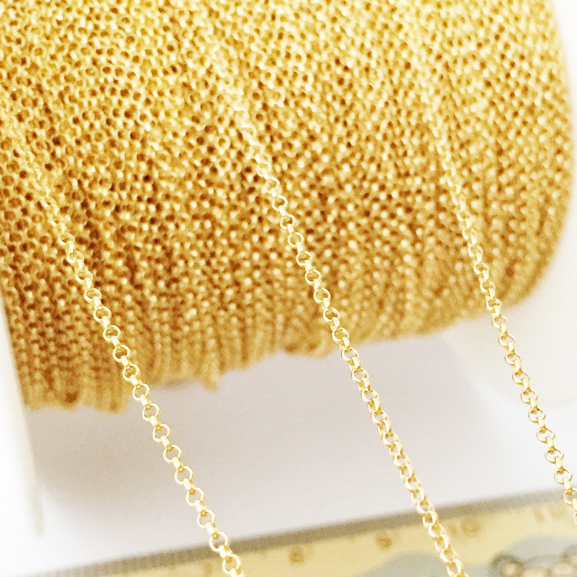 14K Gold Filled Chain, Tarnish Resistant Everyday Chain, 1.25MM Rolo ...